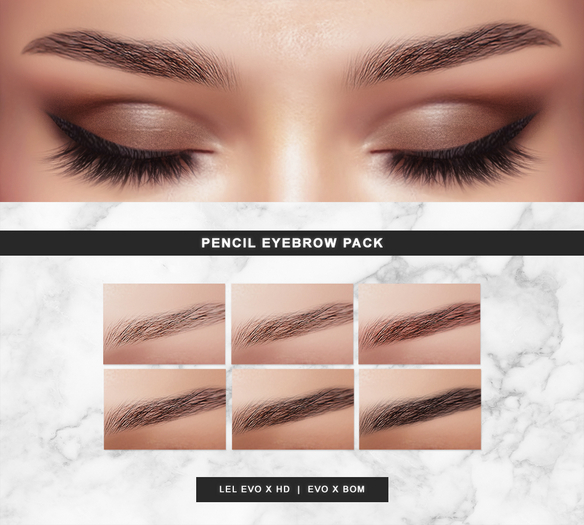 Second Life Marketplace - .MILA. Pencil Eyebrows [LeLutka EvoX HD+BOM]